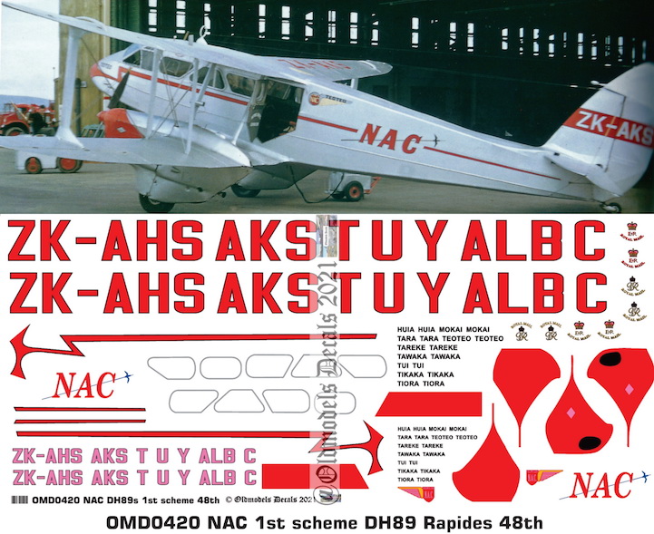 OMD0420 DH89 Rapide / Dominie National Airways Corporation [1:48th ...