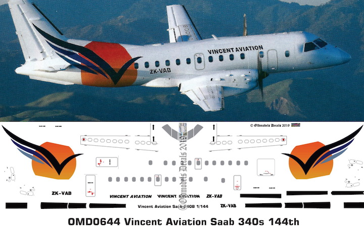 OMD0644 Saab340B Vincent Aviation [1:144th scale] - $10.00 : JAYS Hobby ...